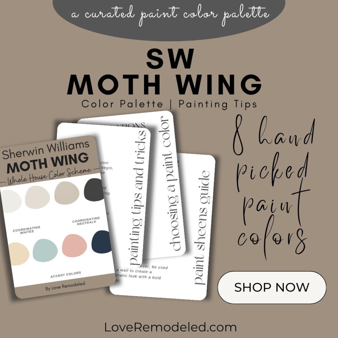 Sherwin Williams Moth Wing Color Palette: Whole House Scheme (digital ...