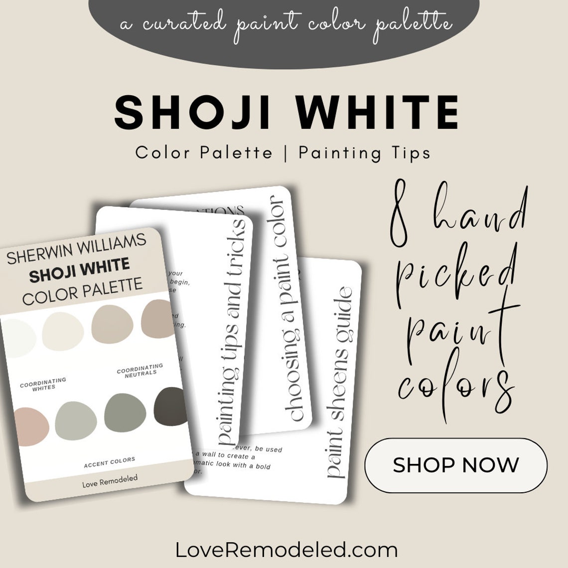Sherwin Williams Shoji White Color Palette Shoji White Color - Etsy