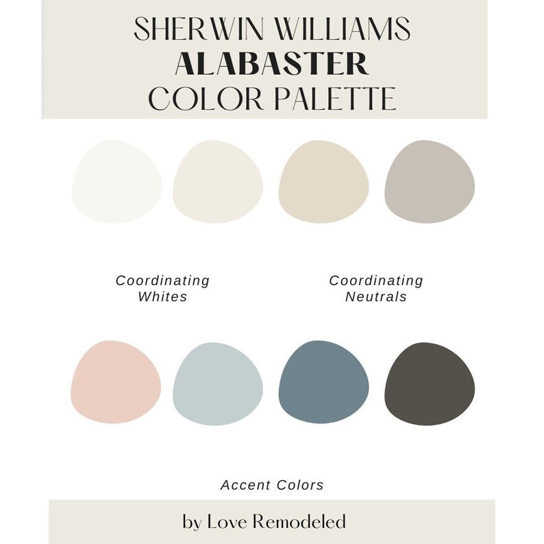 Sherwin Williams Alabaster Color Palette Alabaster Color - Etsy Canada