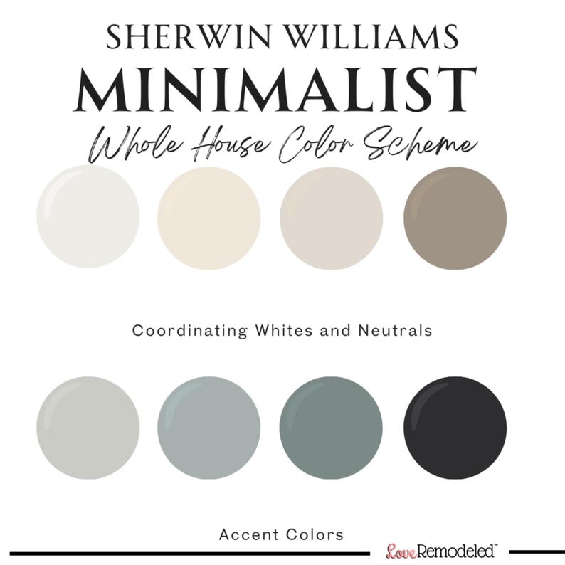 Sherwin Williams Minimalist Color Palette: Coordinating Interior Paint ...