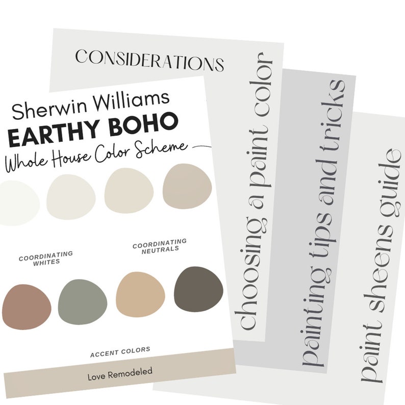 Sherwin Williams Earthy Boho Color Palette (digital Download) - Etsy