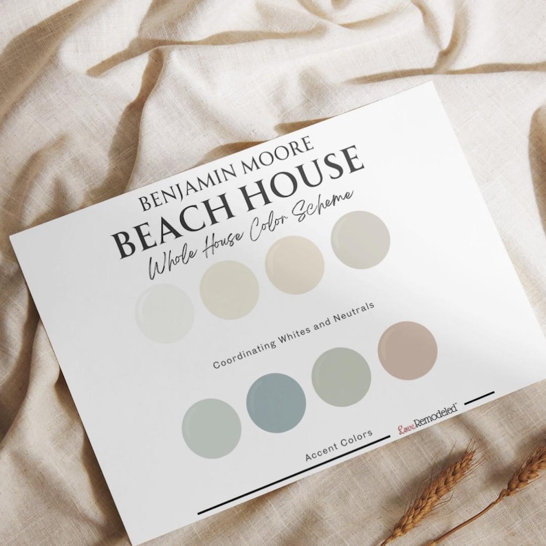 Benjamin Moore Beach Home Paint Color Palette (digital Download) - Etsy
