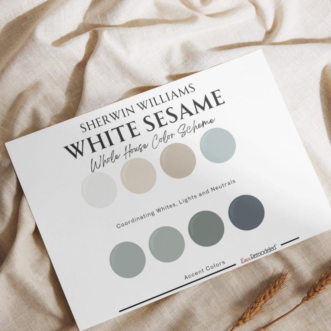 Sherwin Williams White Sesame Color Palette: Coordinating Interior ...
