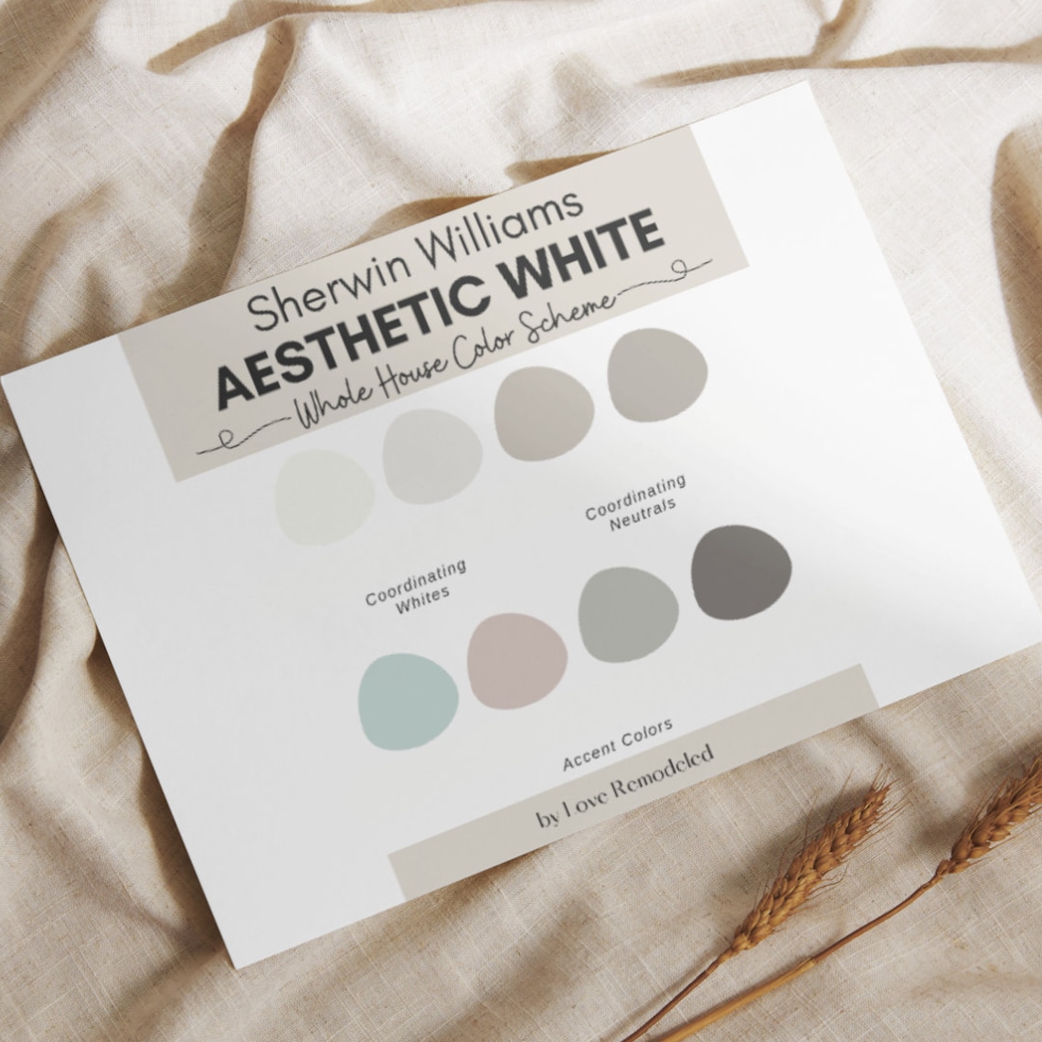 Sherwin Williams Aesthetic White Color Palette | Aesthetic White Color ...