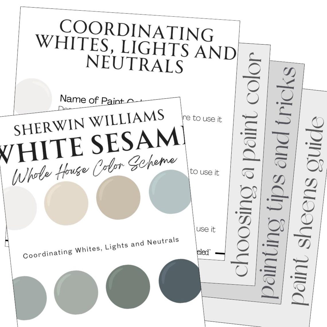 Sherwin Williams White Sesame Color Palette: Coordinating Interior ...