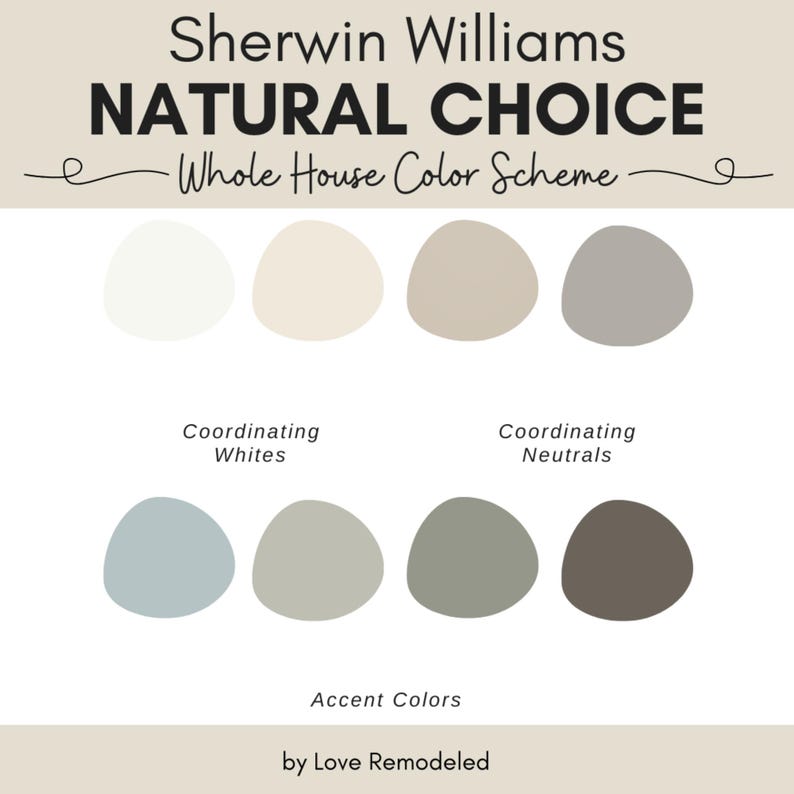 Sherwin Williams Natural Choice Color Palette: Whole House Scheme ...