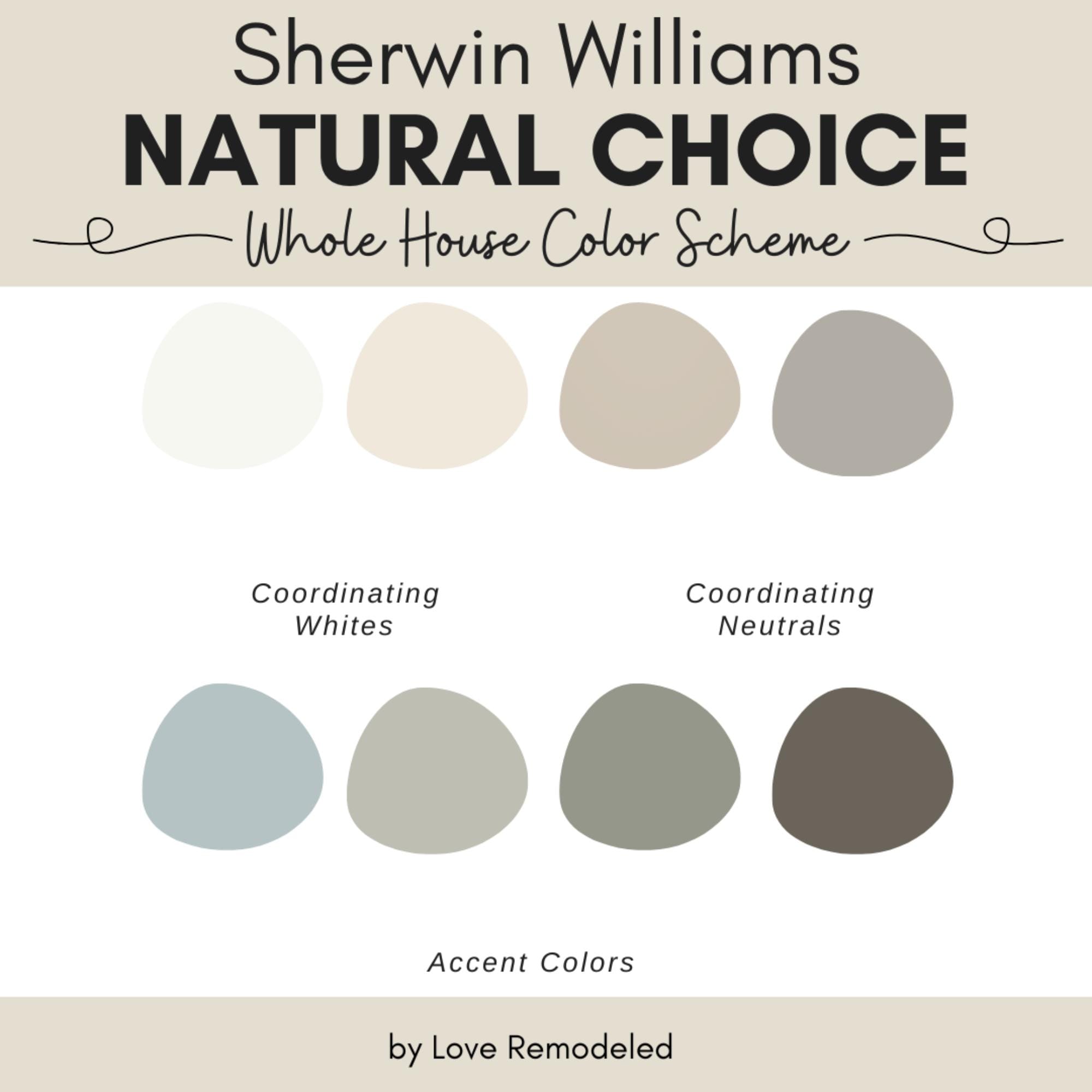 Sherwin Williams Natural Choice Color Palette: Whole House Scheme ...