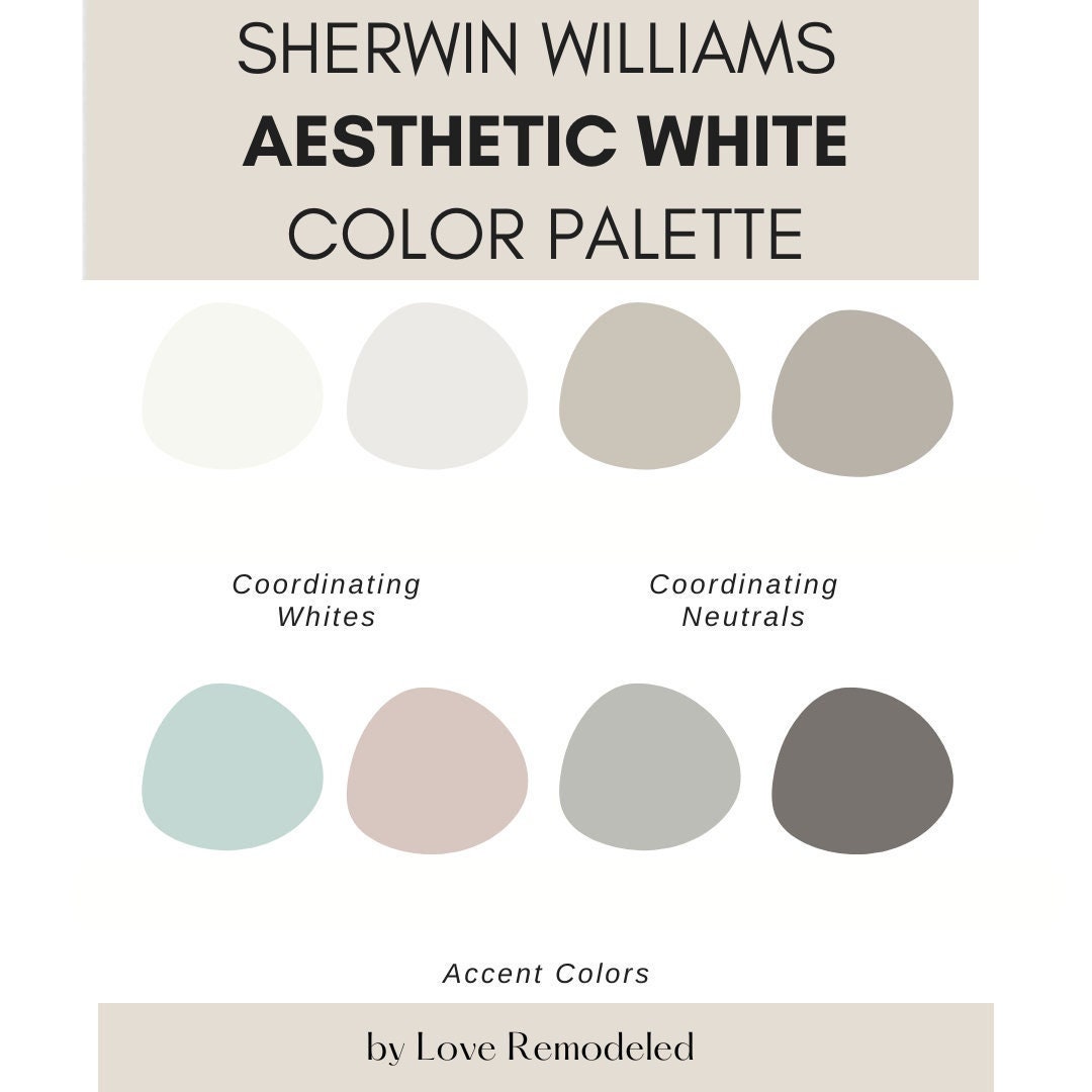 Sherwin Williams Aesthetic White Color Palette (Download Now) - Etsy