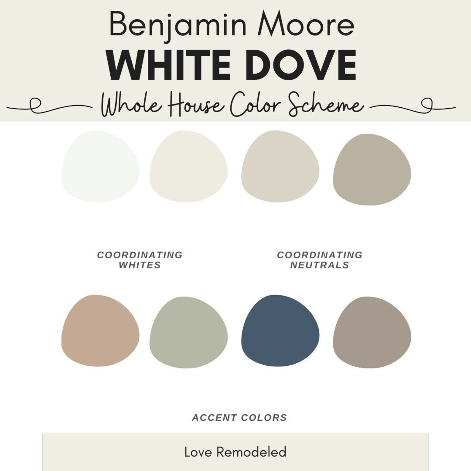 White Dove Color Palette: Earth Tone Paint Scheme (digital Download) - Etsy