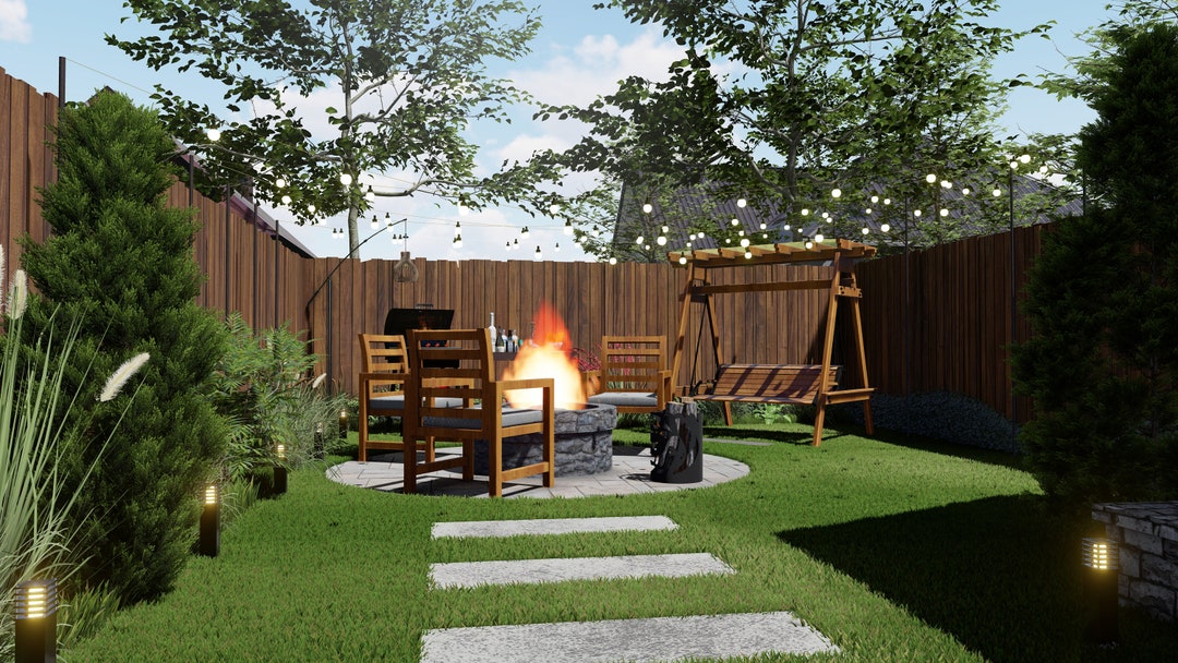Online Backyard Design, Backyard 3D Rendering, 3d Rendering, Custom ...