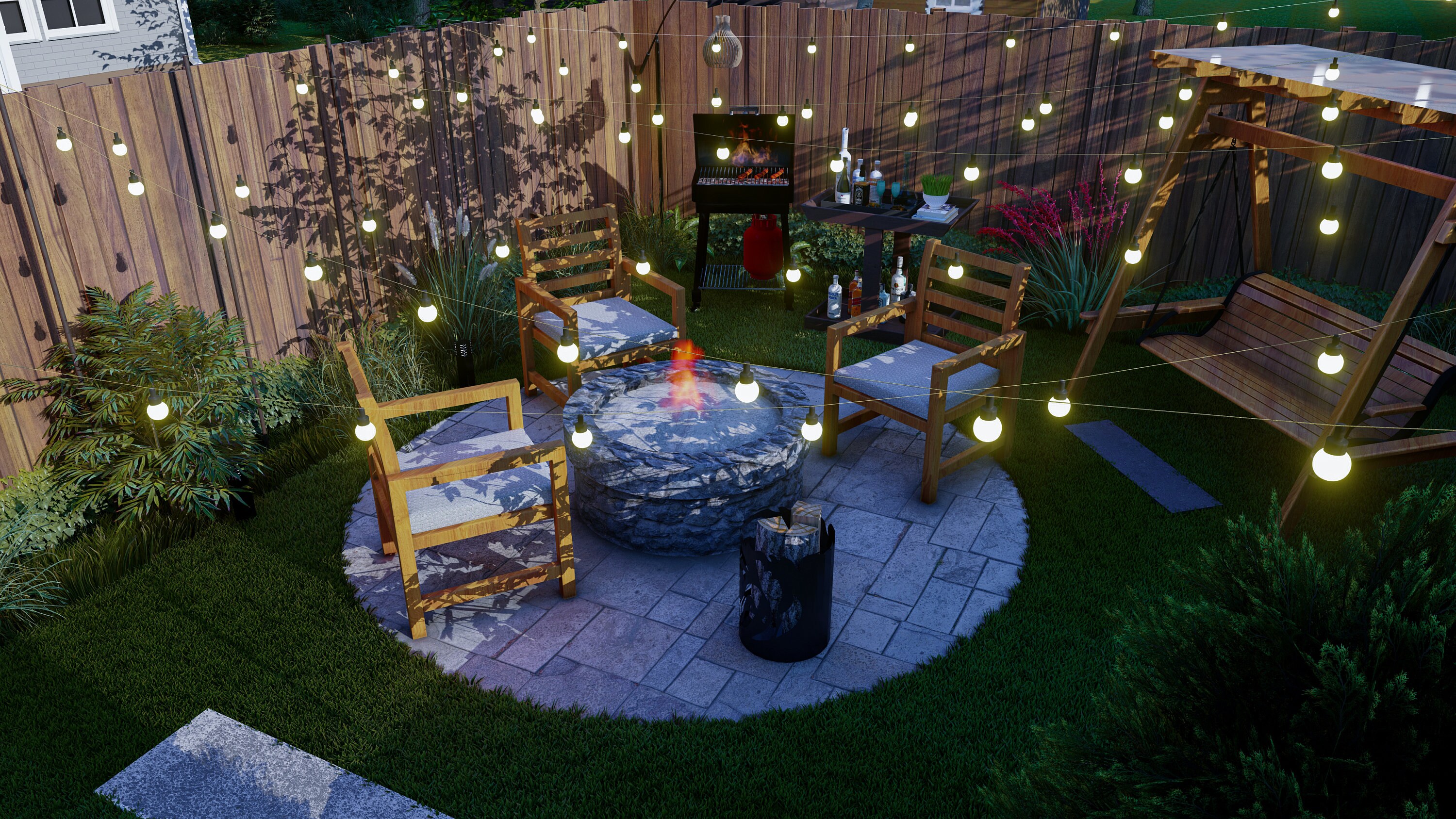 Online Backyard Design, Backyard 3D Rendering, 3d Rendering, Custom ...