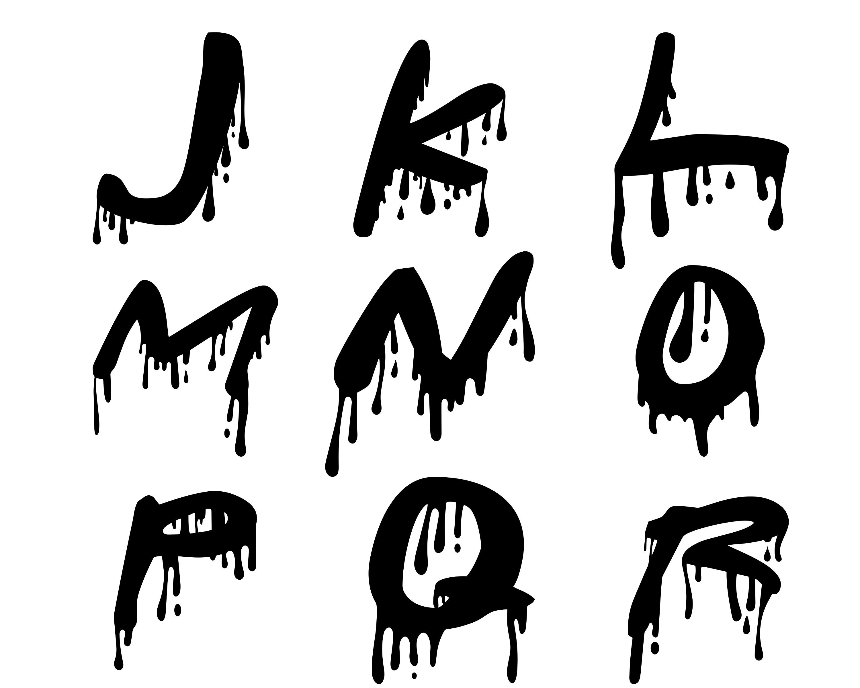 DRIPPING ALPHABET SVG Drip Letters Svg, Drip Font Svg, Dripping Font ...