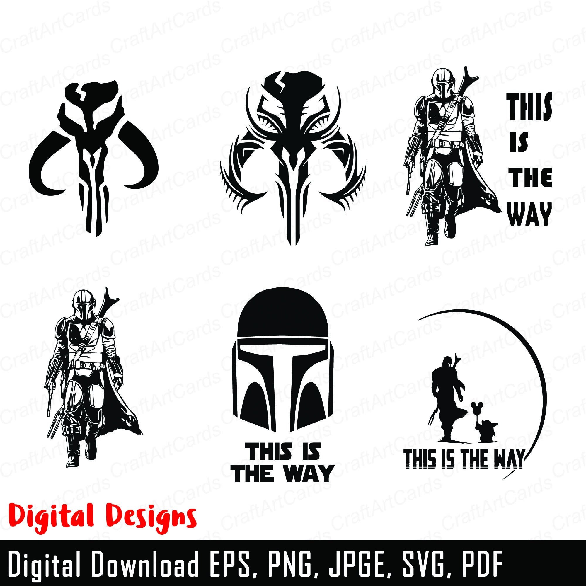 The Mandalorian SVG Bundle Star Wars Svg Files for Cricut | Etsy