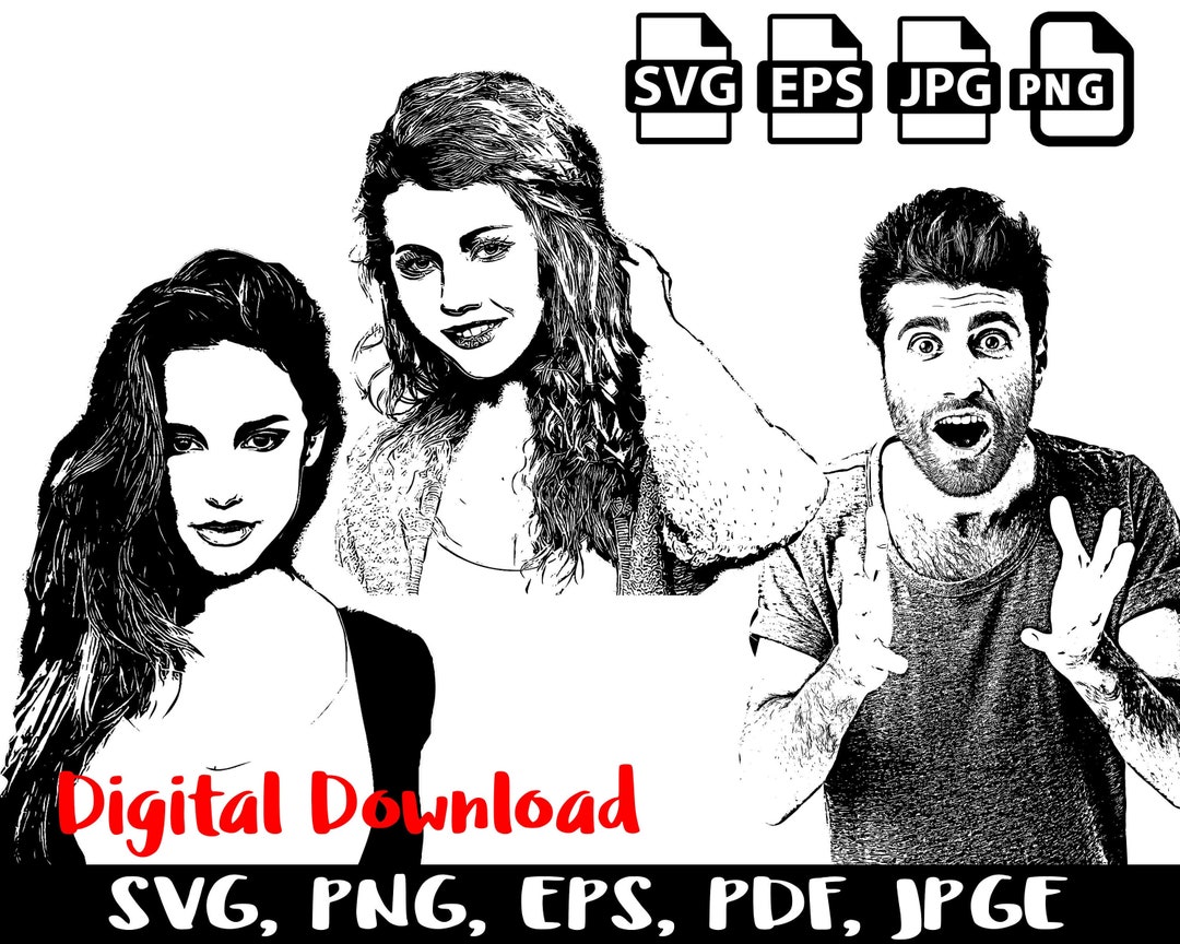 Personalized Custom Portrait SVG From Photo, Photo to A Vector Svg ...