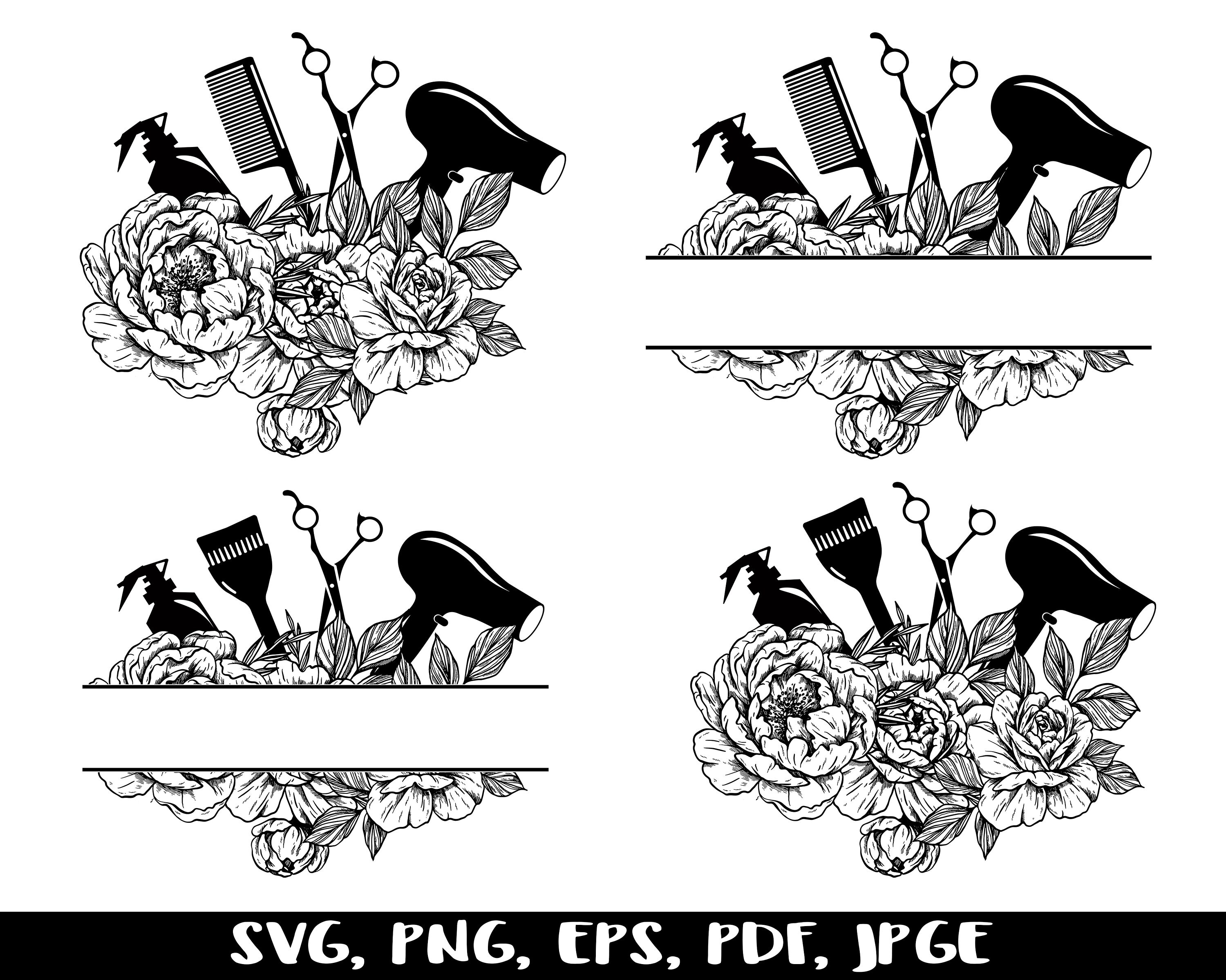 Hairdresser SVG, Hair Stylist SVG, Hair Stylist Monogram Svg ...