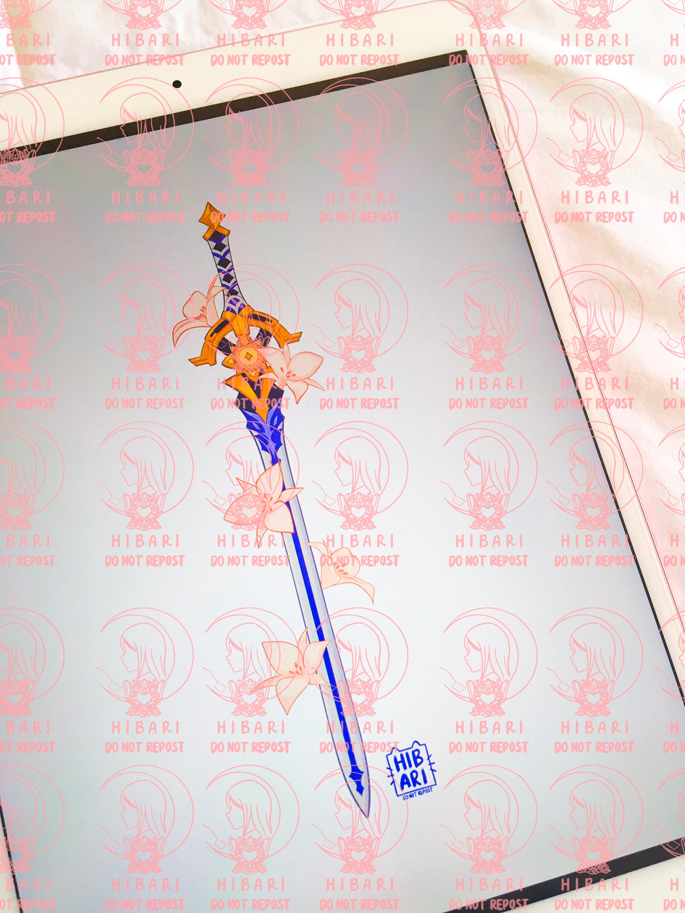 Albedo Cecilia and Sword GENSHIN Impact Tattoo Ticket - Etsy