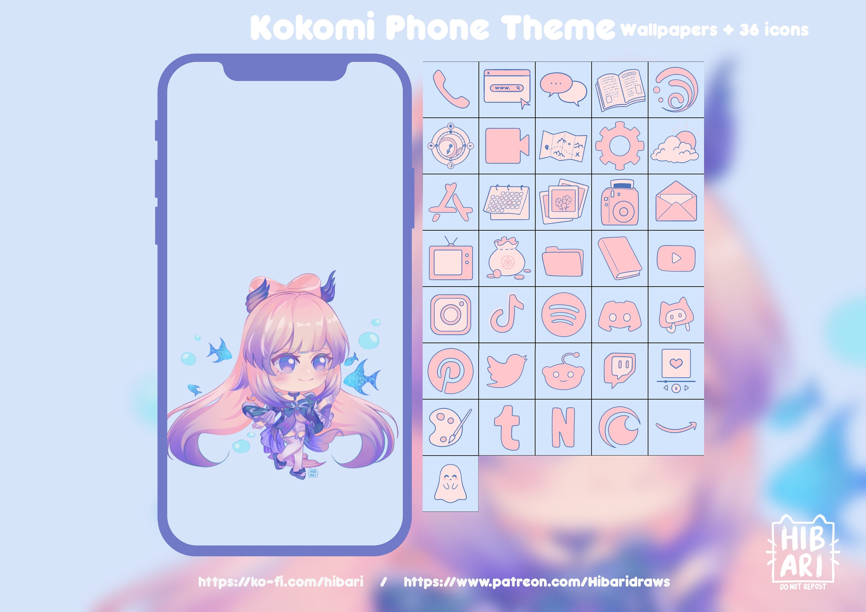 Kokomi Phone Theme Genshin Impact - Etsy