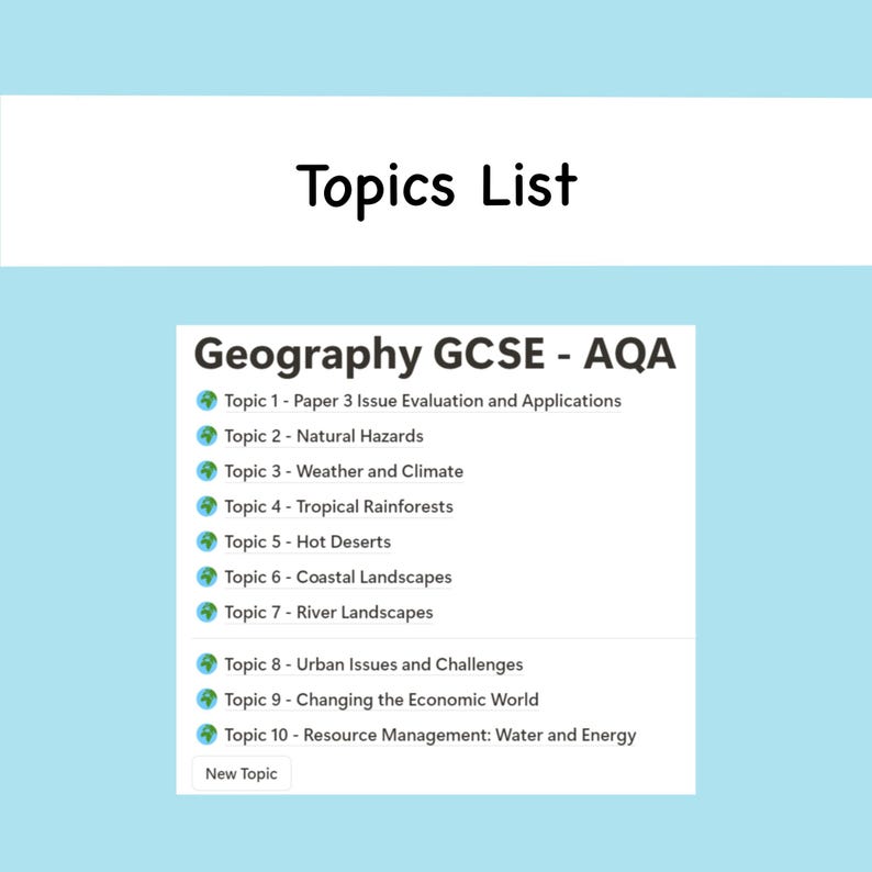 COMPLETE GCSE Geography AQA Notion Flashcards - Includes All Topics and ...