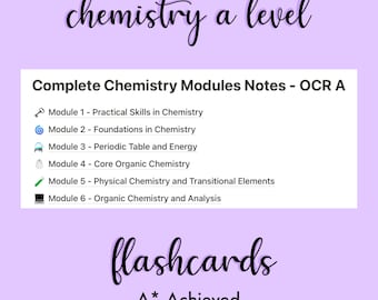 OCR A Level Chemistry Specification Checklist - Etsy