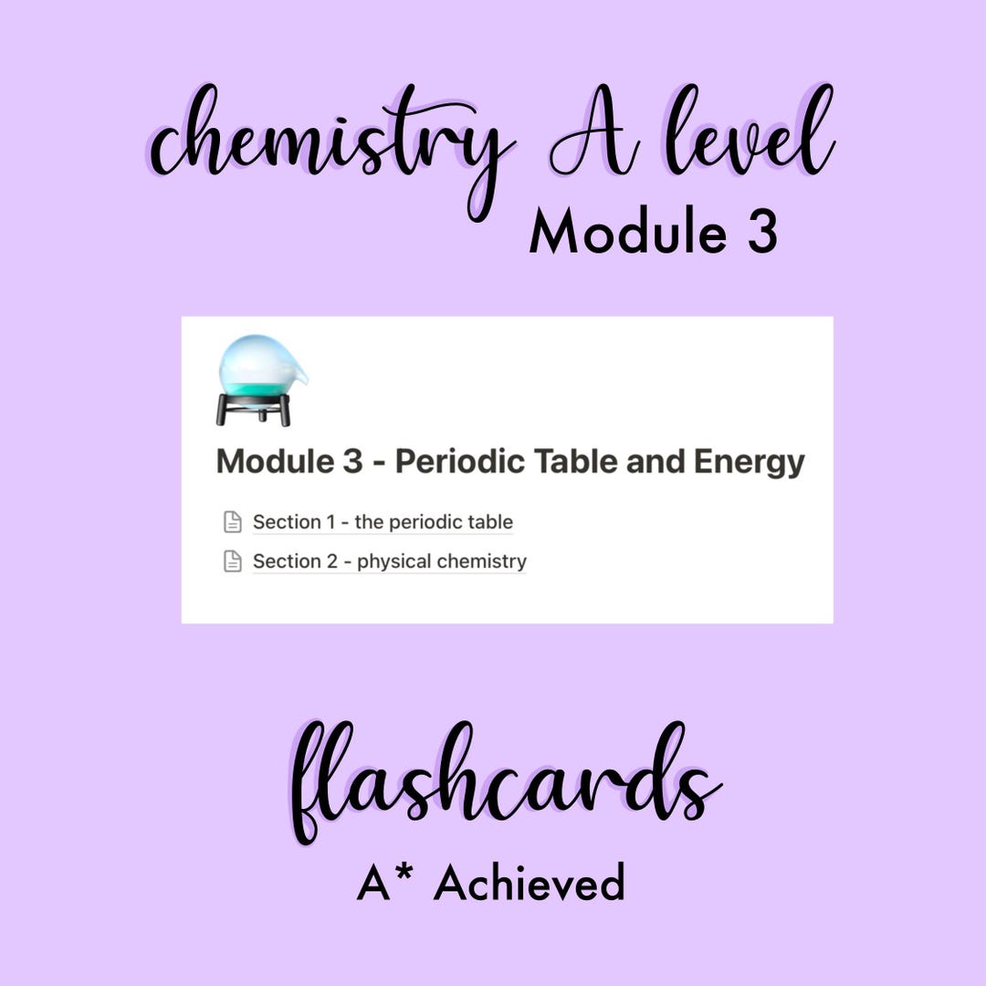 Module 3 A-level Chemistry OCR A - Notion Flashcards - Includes All Module 3 Flashcards for ...