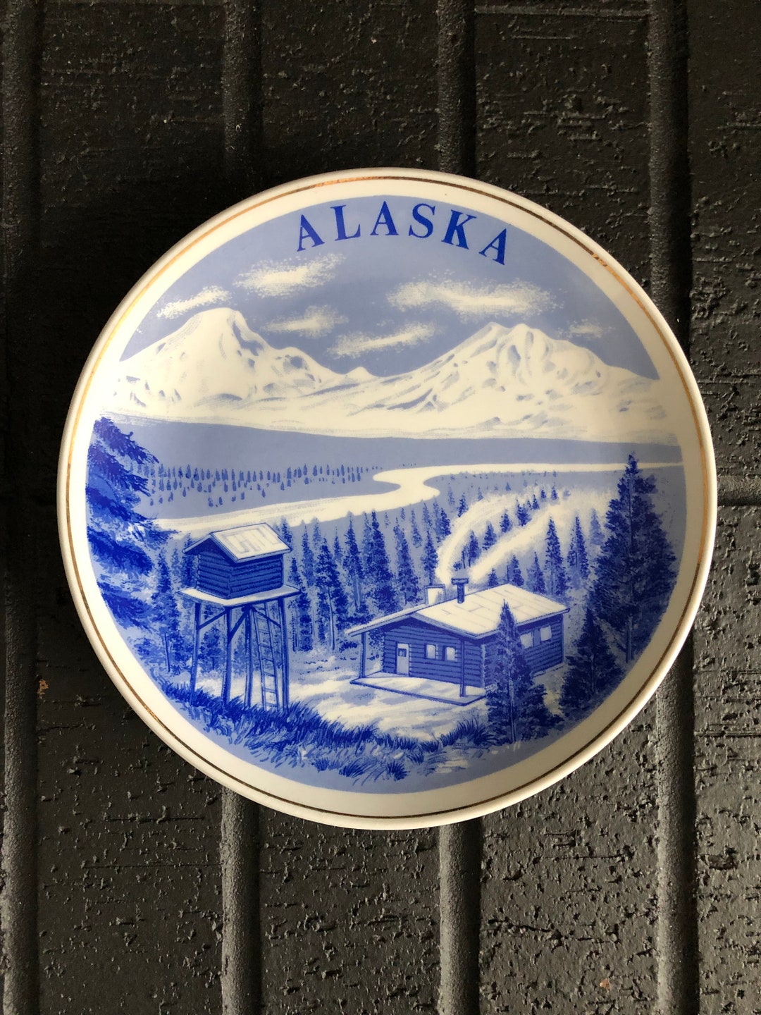 Vintage Alaska Souvenir Plate - Etsy