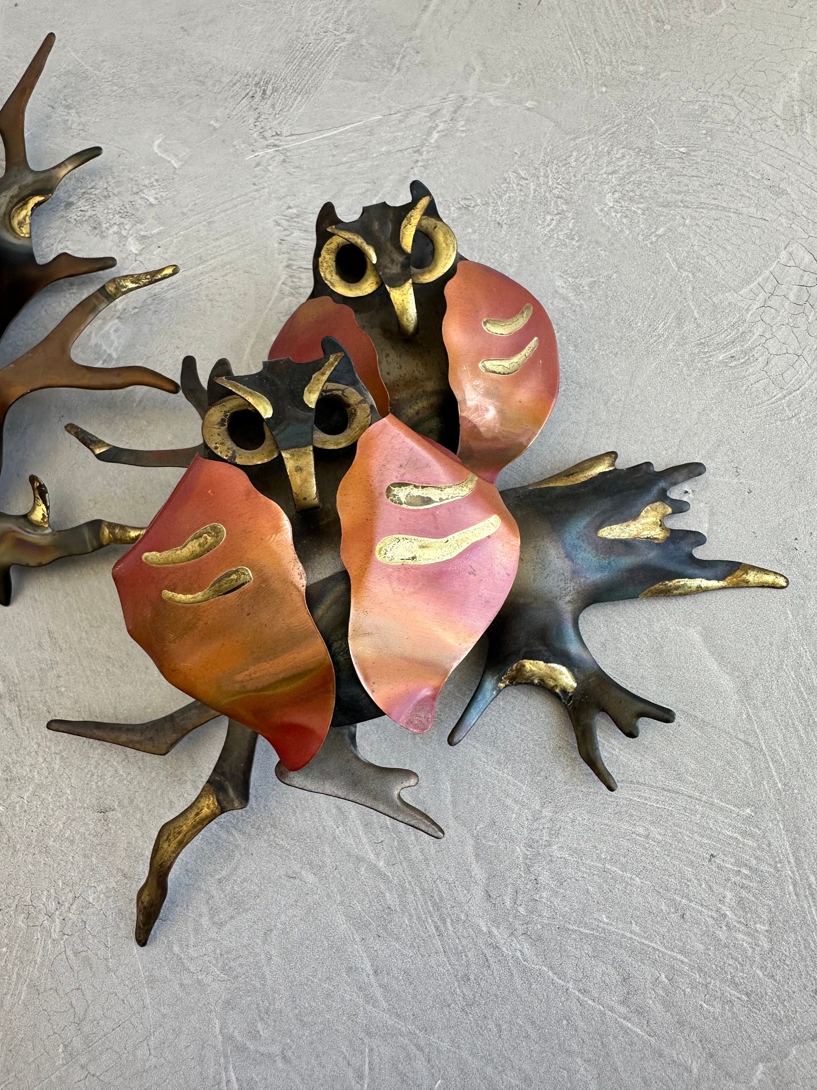 Vintage MCM Owls Curtis Jere Style Metal Art - Etsy