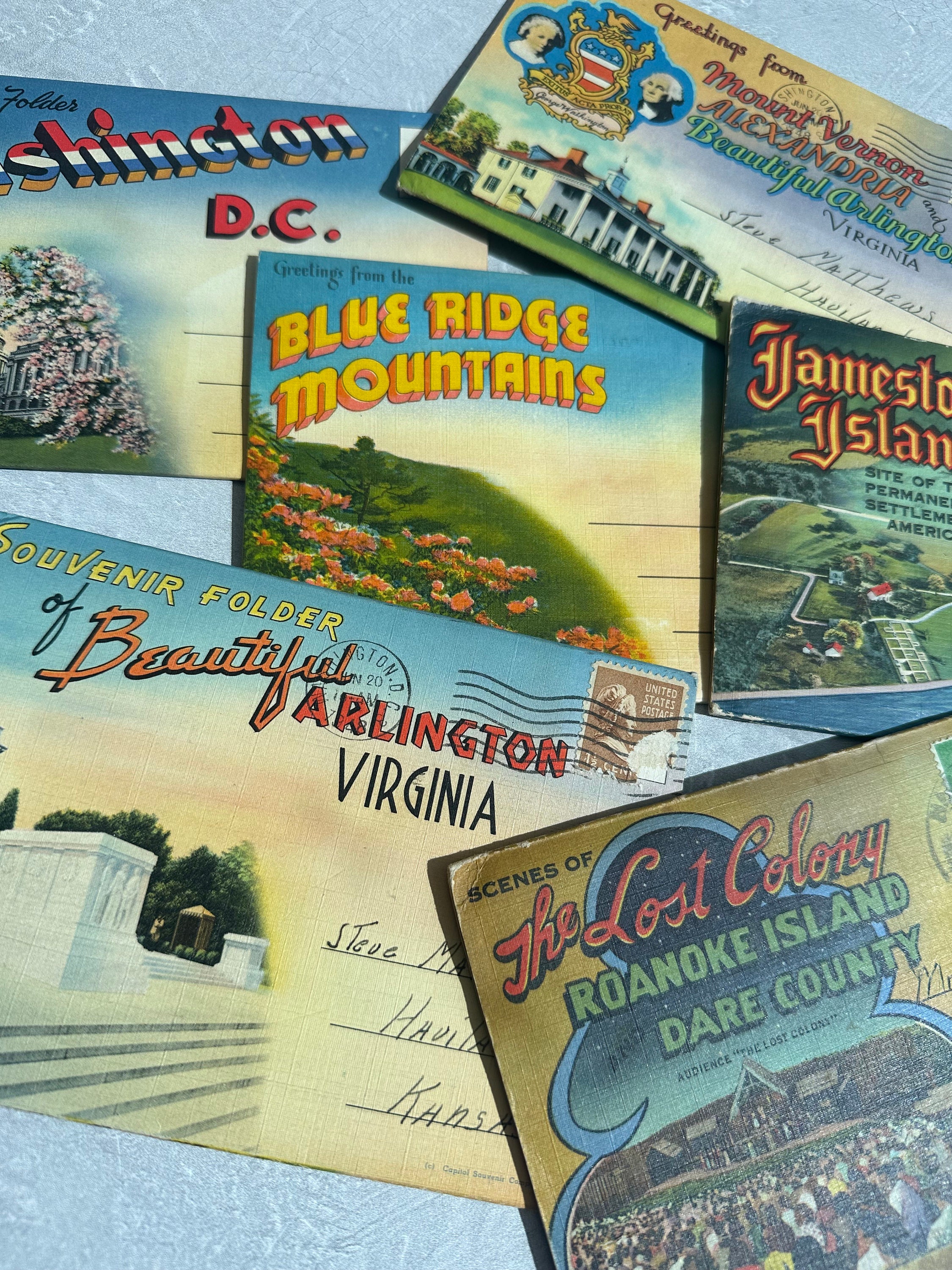 Vintage Postcard Books Set of 6- Washington DC, Arlington Virginia ...
