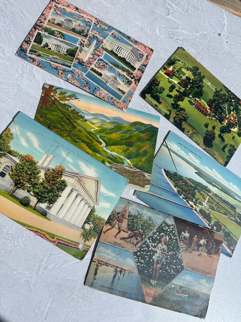 Vintage Postcard Books Set of 6 Washington DC, Arlington Virginia, Blue ...