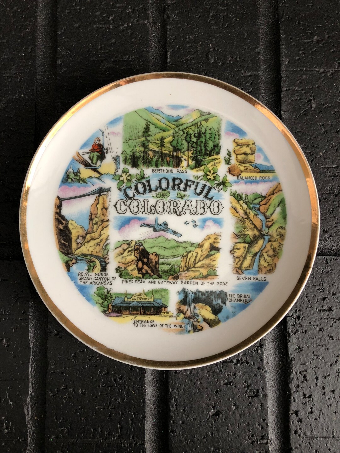 Vintage Colorado Souvenir Plate - Etsy