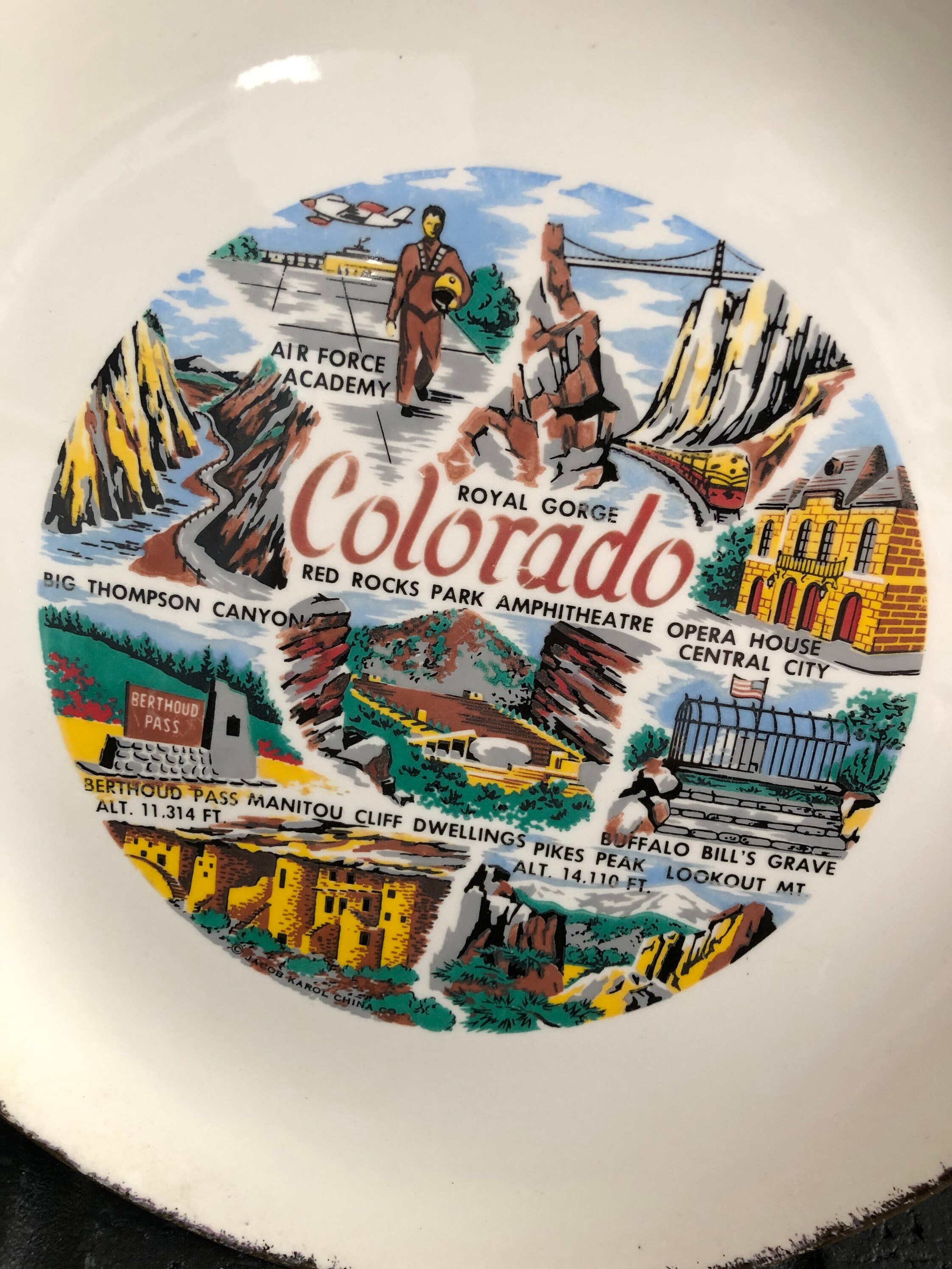 Vintage Colorado Souvenir Plate - Etsy
