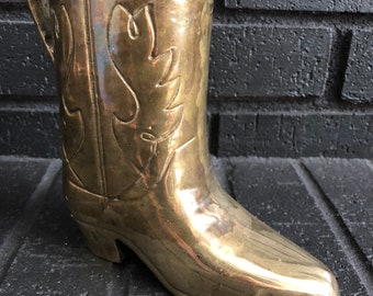 Brass Cowboy Boot - Etsy