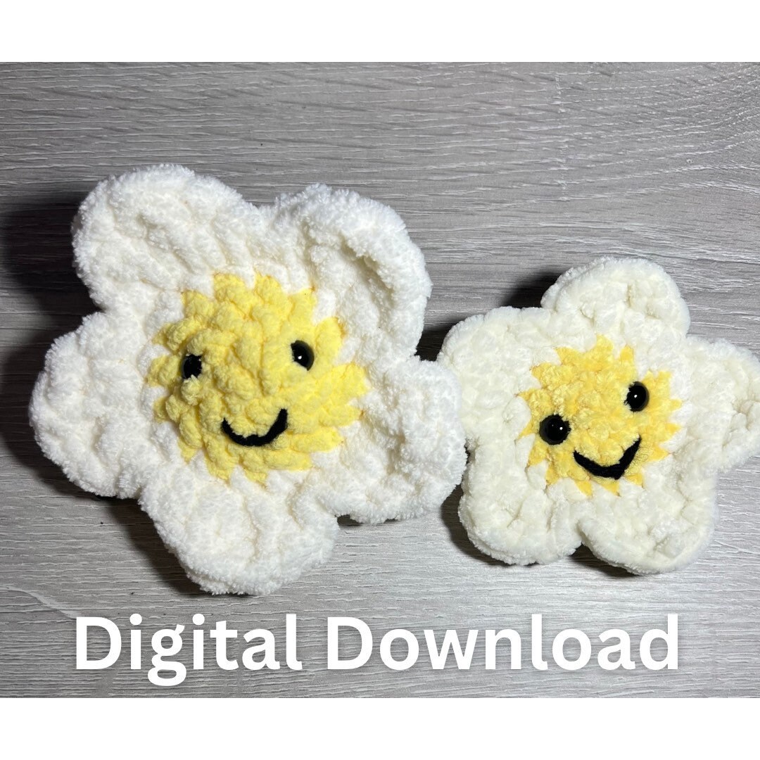 Digital Download No Sew Pocket Flower Crochet Pattern Only PDF Daisy ...