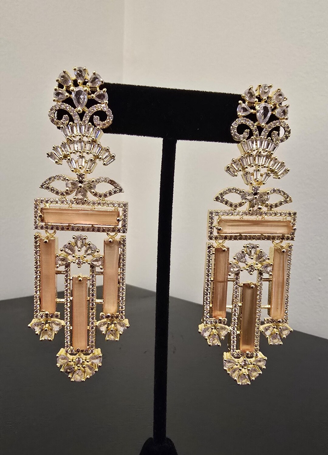 CZ American Diamond Earrings/ Indian AD Jewelry/ Pakistani Jewelry ...