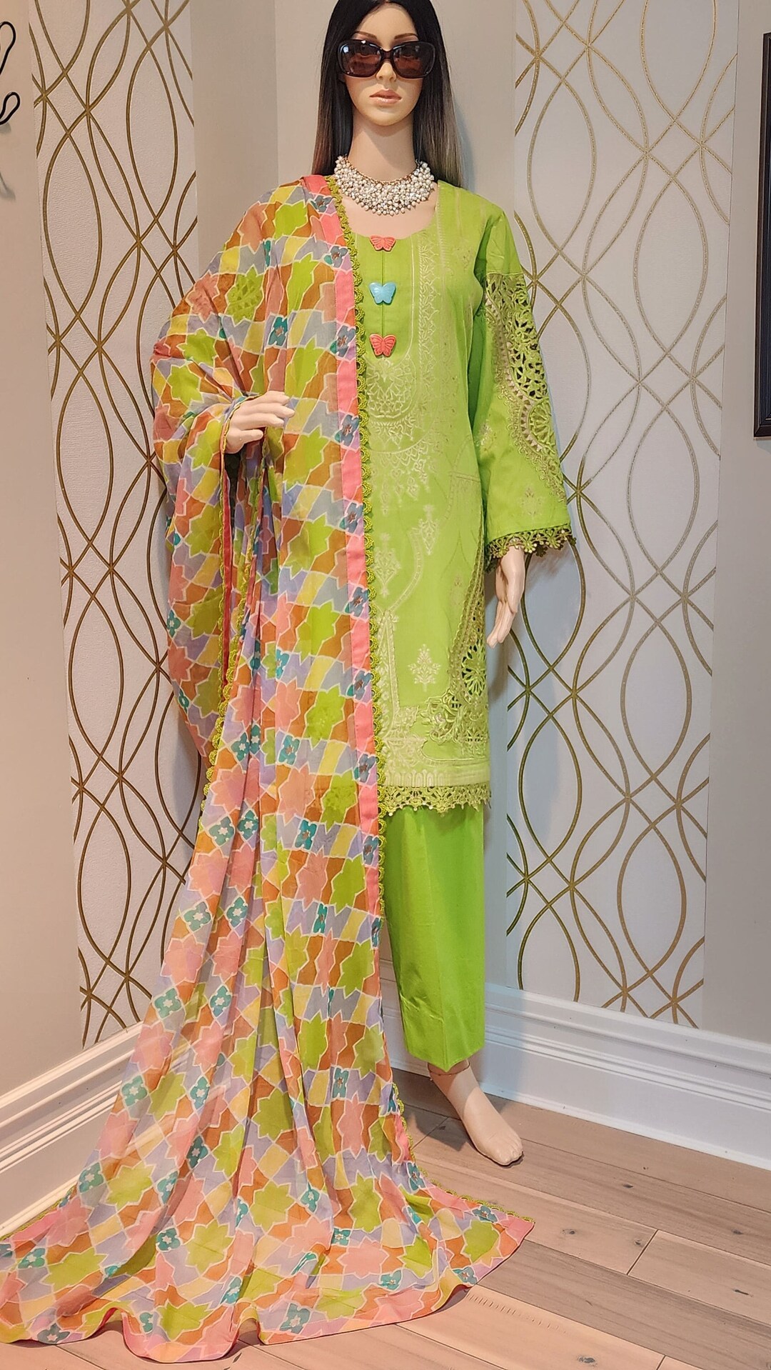 Pakistani Designer Maria B. Luxury Lawn 3 Piece Stitched - Etsy