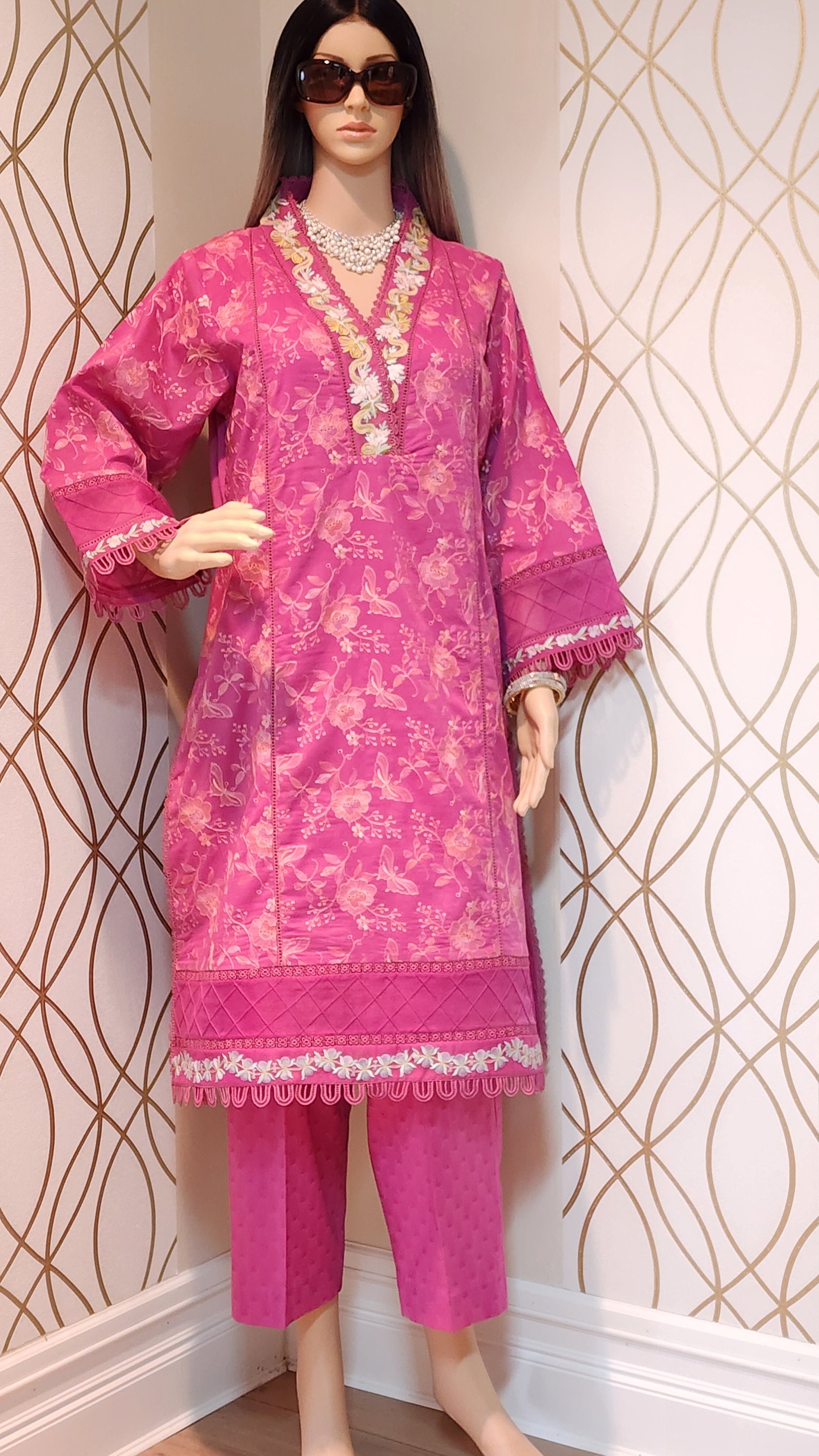 Pakistani Designer Farah Talib Aziz Luxury Lawn 3 Piece Stitched Outfit ...