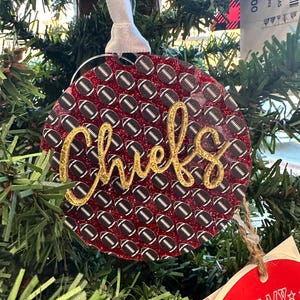 KC 3D Cursive Chiefs-inspired Acrylic Ornament, Laser Cut, Chiefs ...