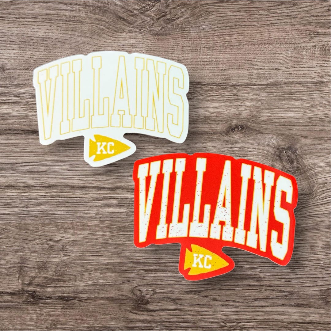 Villains KC Waterproof Sticker, NFL Chiefs Inspired, Laptop Decal - Etsy