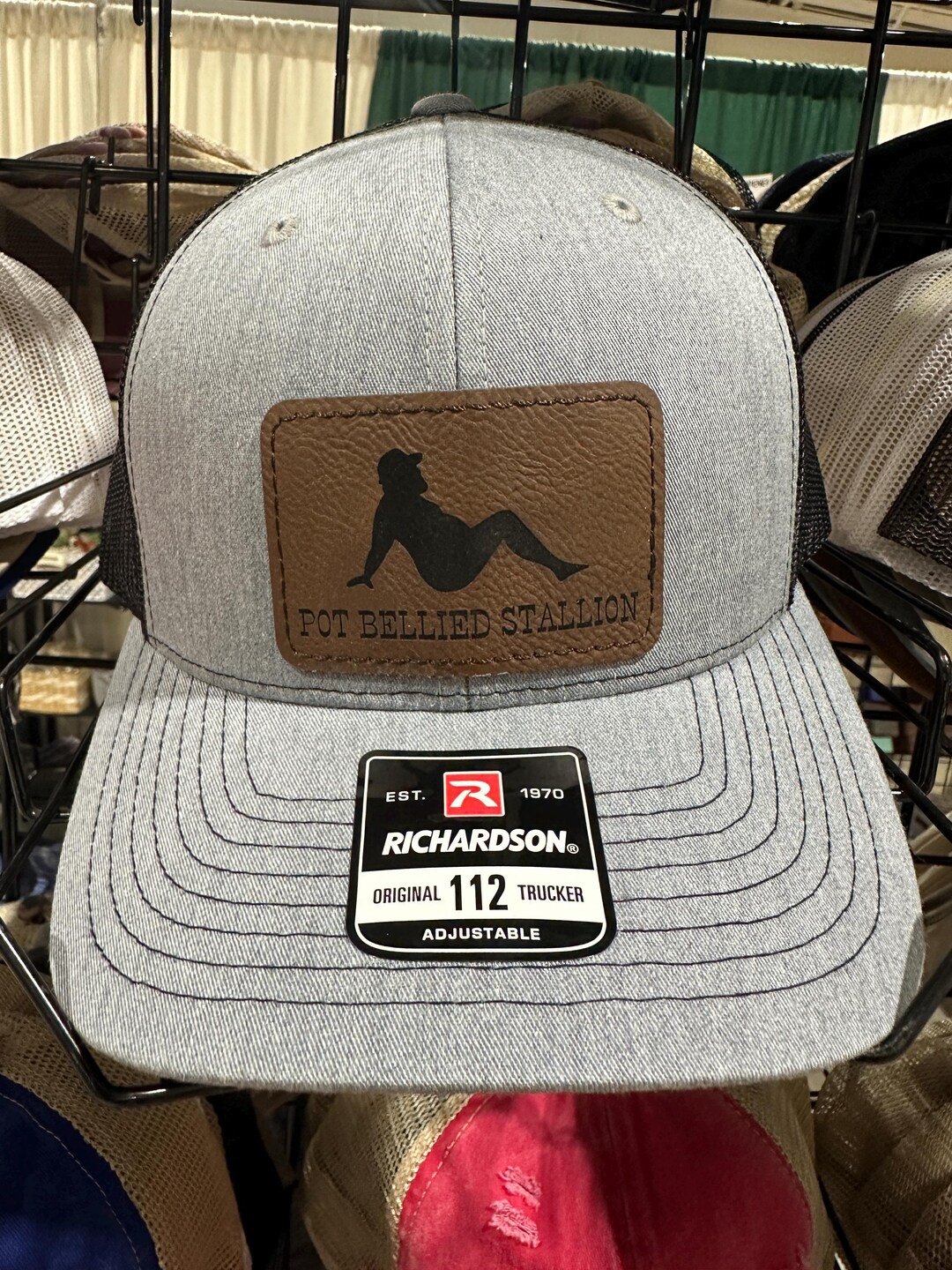 Pot Bellied Stallion Trucker Hat, Funny Men's Leatherette Patch ...