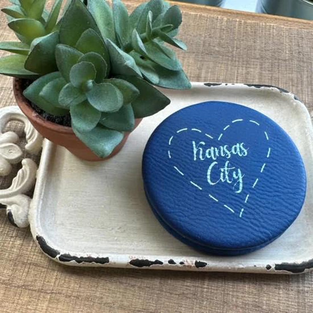 Kansas City Heart Compact Mirror, Laser Engraved Leatherette - Etsy