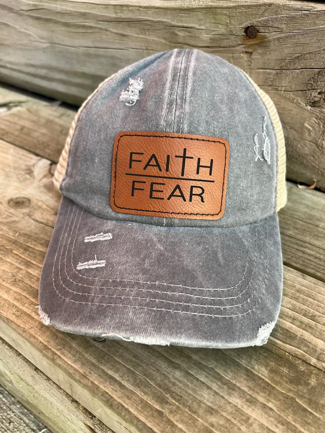 Faith Over Fear Women's Criss Cross Hat, Faith Hat, Christian Hat ...