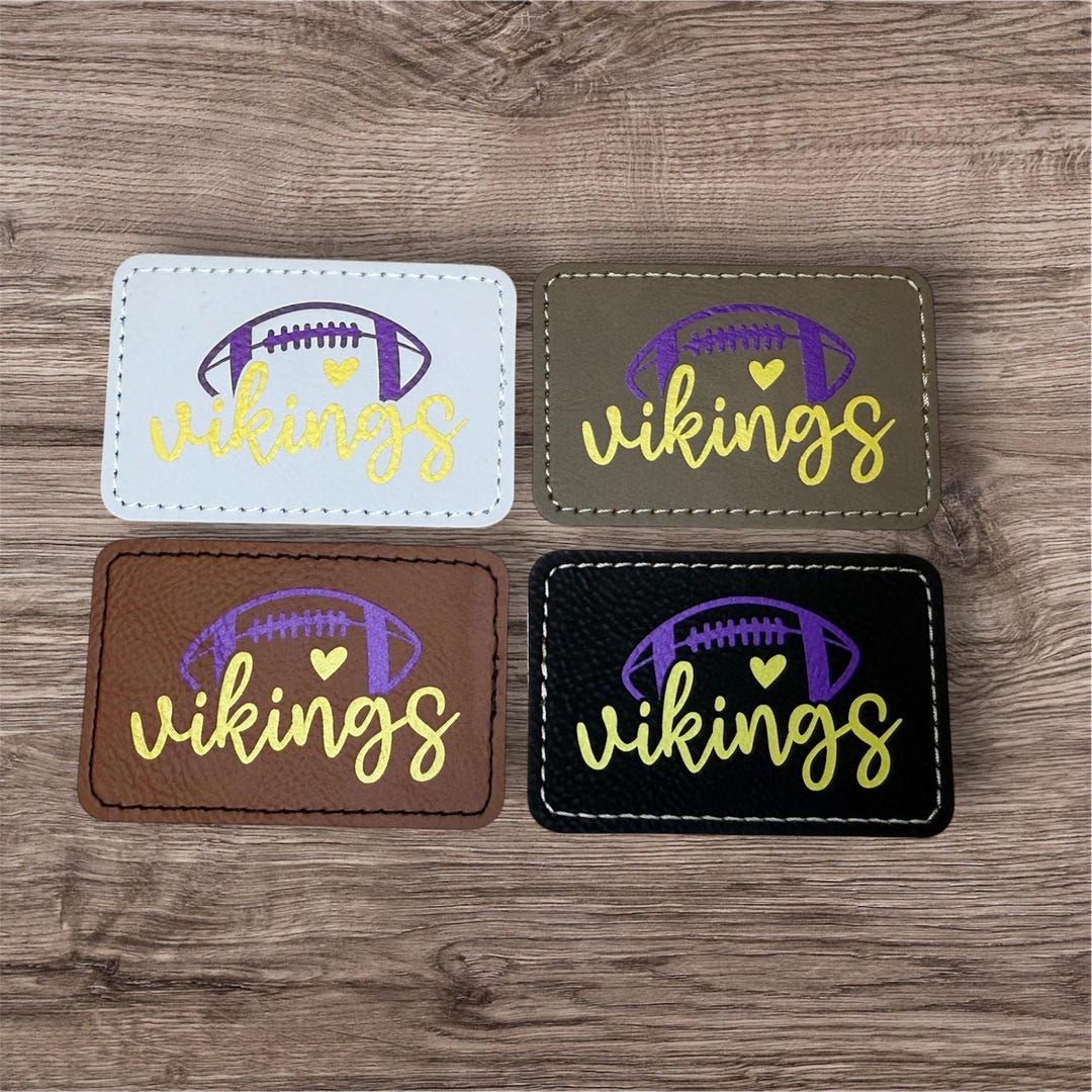 UV Printed Vikings Leatherette Patch, Heat Press Adhesive Patch (3x2 ...