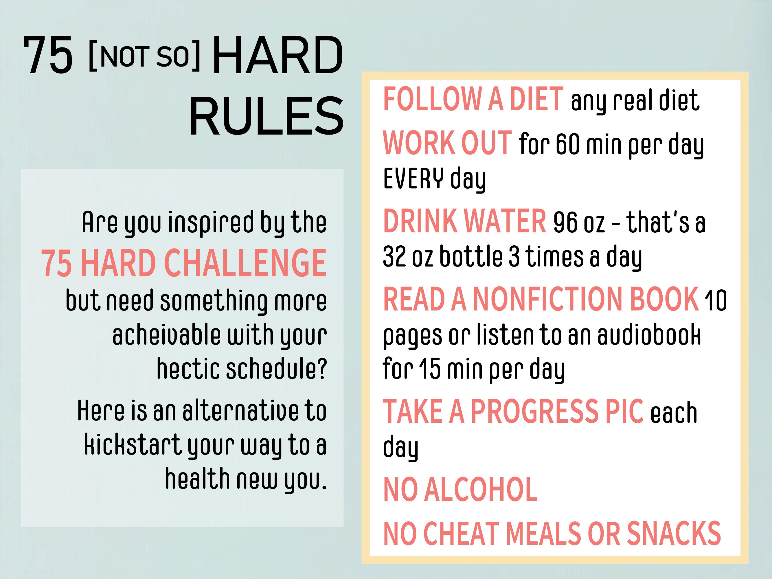 75 not So HARD Habit Tracker 75 Hard Challenge Printable - Etsy