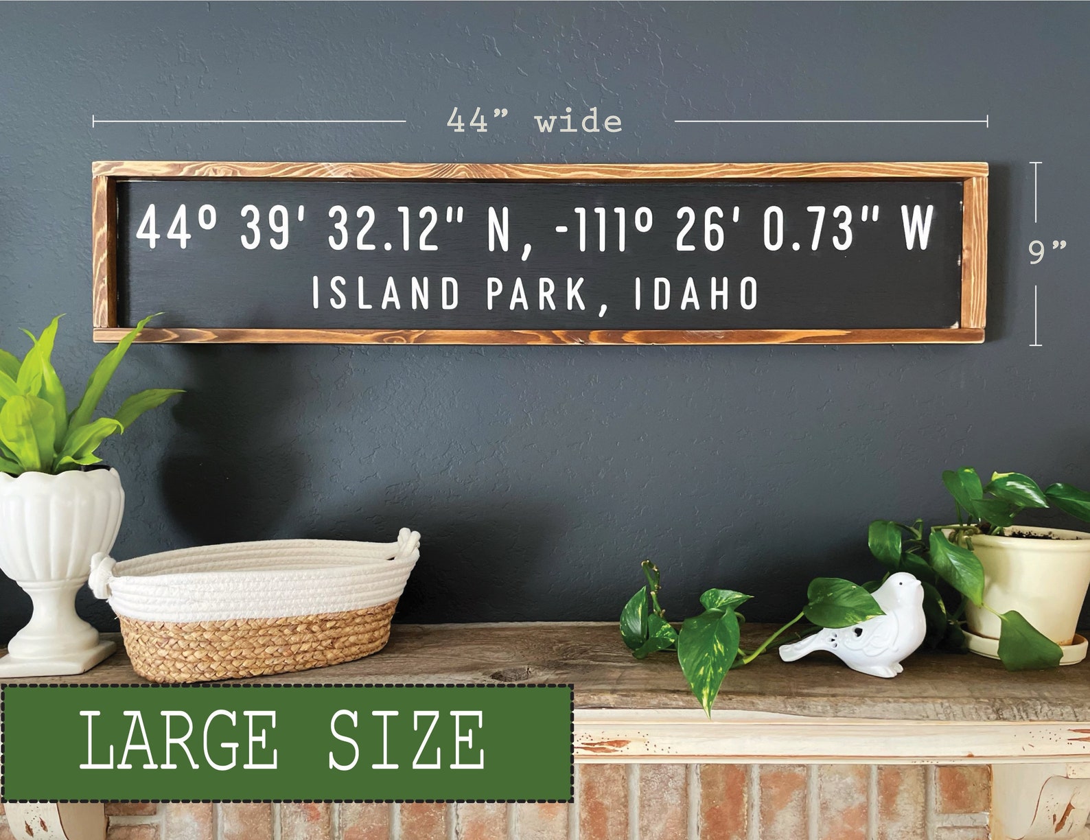 Framed Farmhouse Coordinate Sign with City Latitude | Etsy