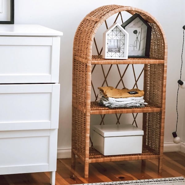 Rattan Shelf Bookcase - Etsy