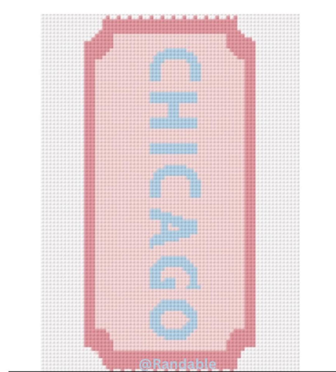 Chicago Ticket Needlepoint Guide Chart PDF - Etsy