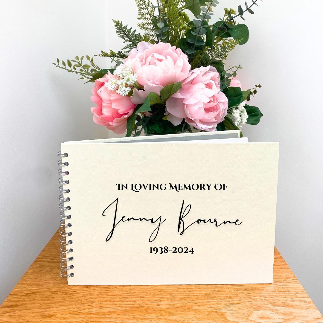 In Loving Memory Book, Personalised Memorial Scrapbook, Condolence ...