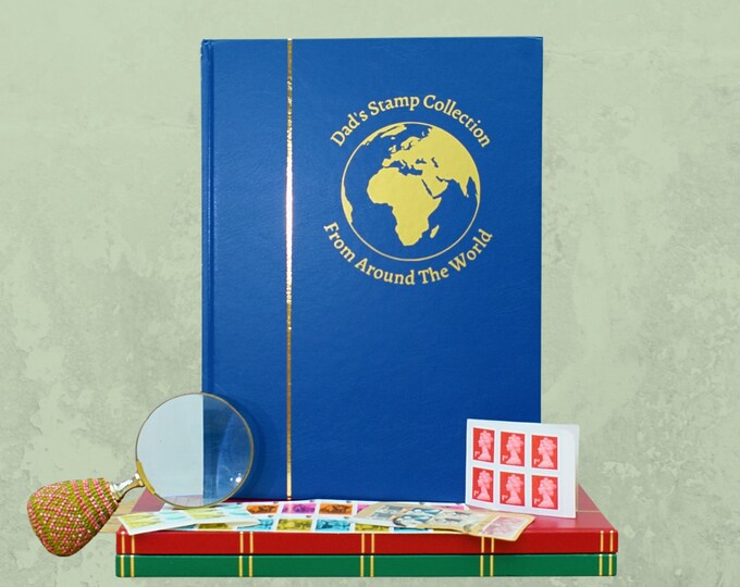 Personalised Empty Stamp Album, Personalised Blue Stock Book, Stamp ...