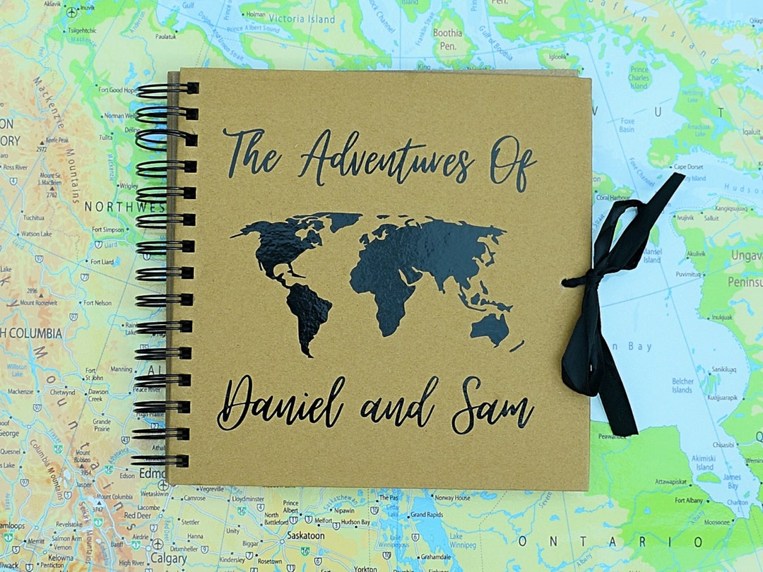 World Map Scrapbook, Personalised Travel Scrapbook, Adventure Scrapbook ...