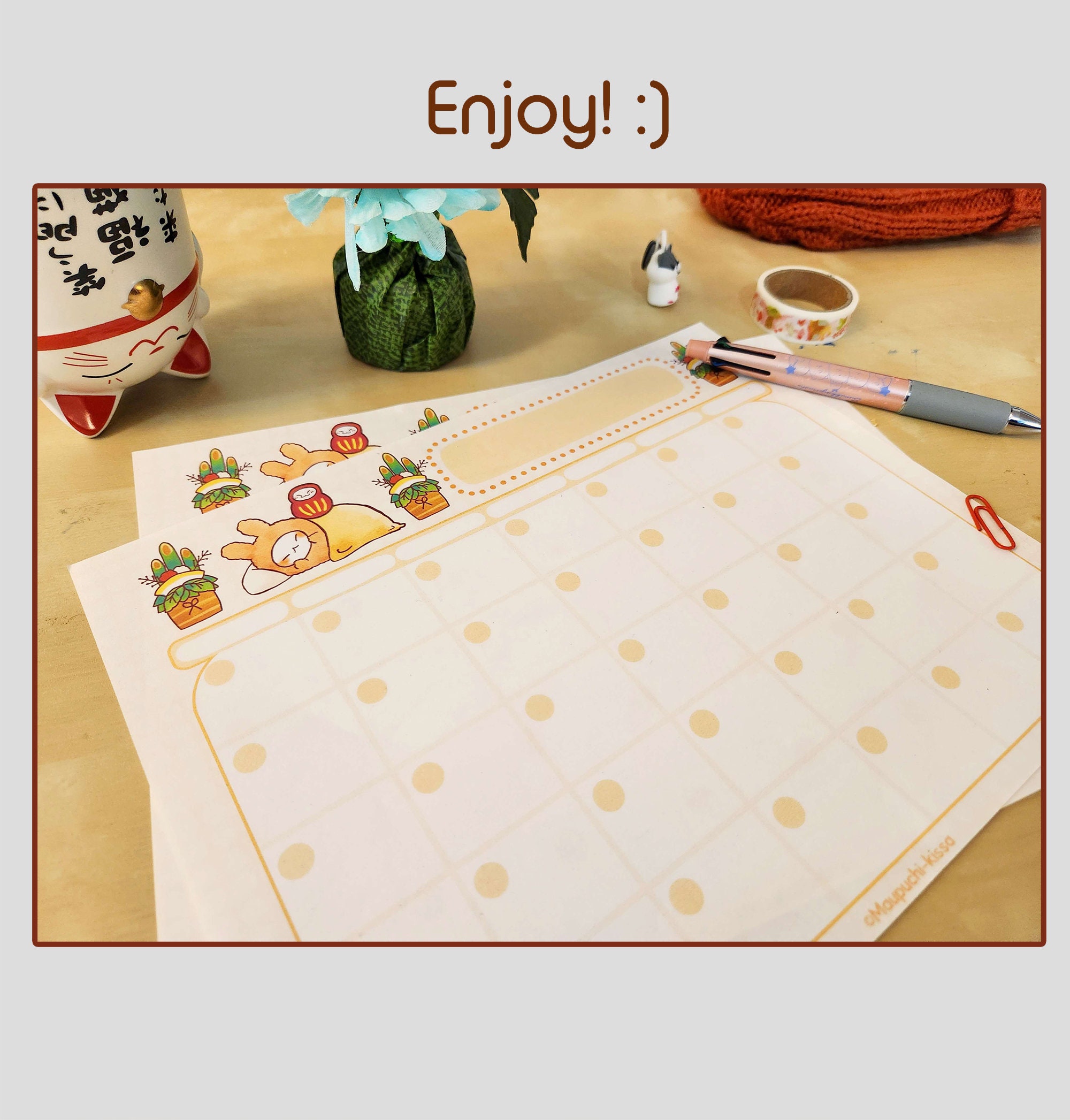 Rabbit Open Printable Calendar | Cute Calendar | Cute Printable ...