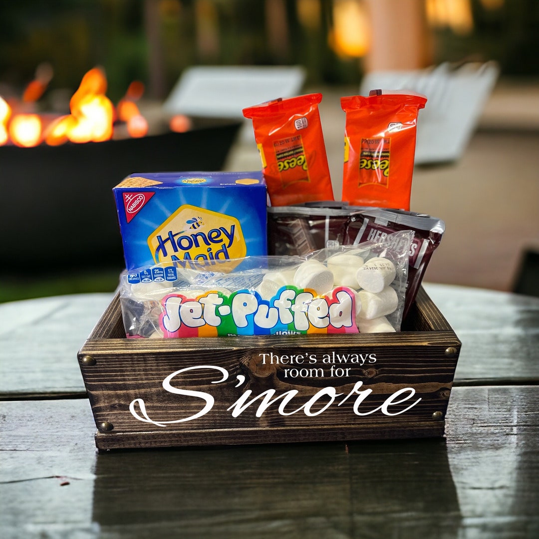 Smores Wooden Campfire Caddy | Personalized Marshmallow Roasting ...